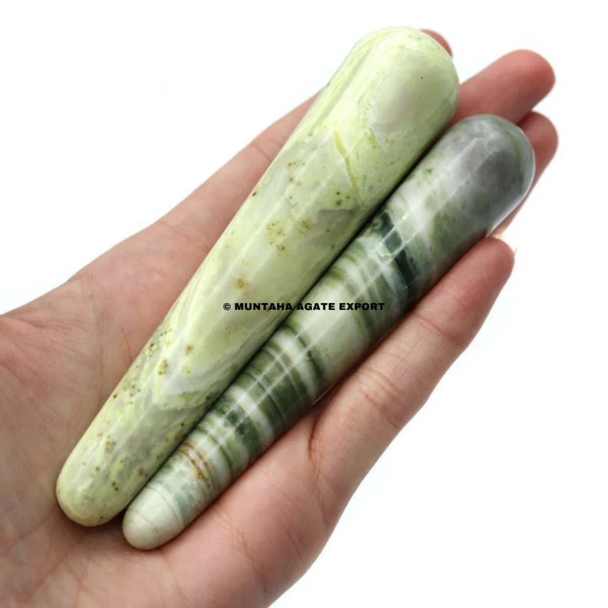 Wholesale Premium Quality Natural Serpentine Crystal Curve Massage Wand ...