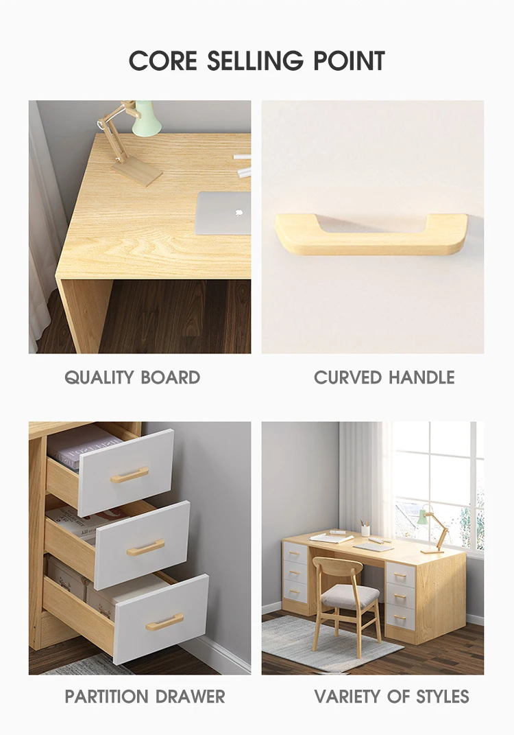 Wooden Desk Weight Home Office Computer Desk with 3 Drawers