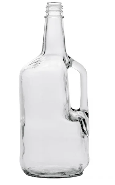 1.75 Liter Clear Glass Jug With Handle And Black Plastic Tamper Evident ...