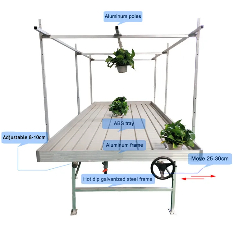 4x8/4x10/4x12ft Ebb and Flow Tables for Microgreens Growth