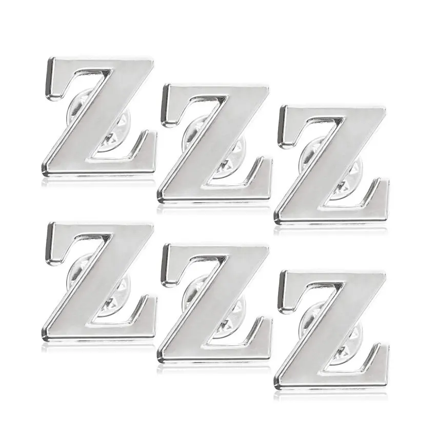 Custom Collar Badge Silver Initial Alphabet Letter Lapel Pins - Buy ...