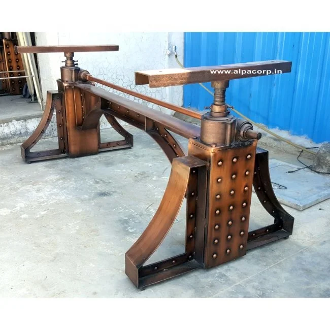 Height adjustable crank table base for Dining table to bar table in ...