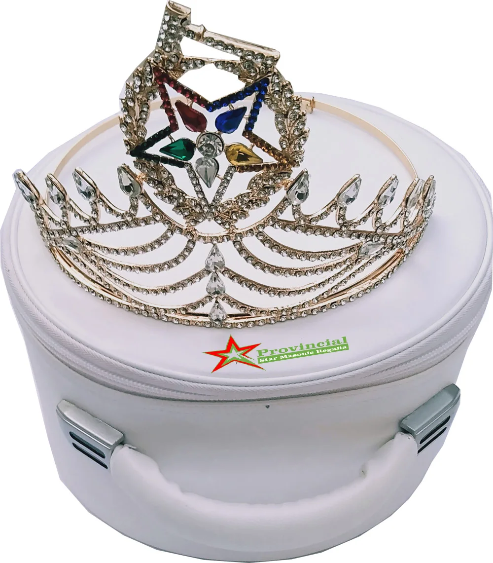 Freemason Masonic Grand Oes Worthy Matron Gold Tone Rhinestones O.e.s ...