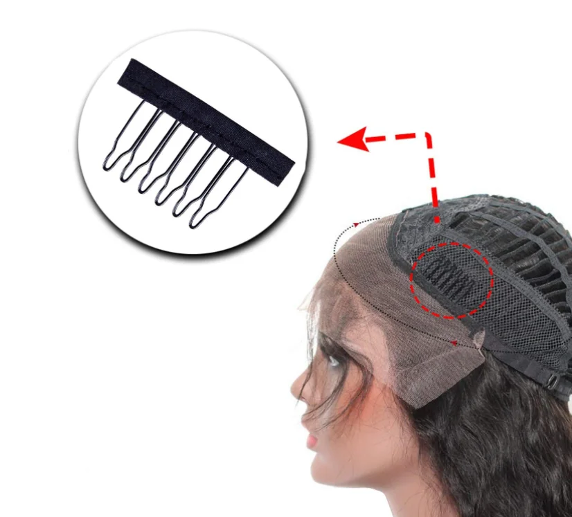 6 Teeth Wig Clip Stainless Steel Tooth Band Cloth Wig Comb For Wig Cap ...