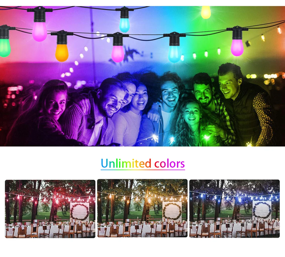 Tuya Wifi&ble RGBW String Lights - Perfect for Holiday Decor