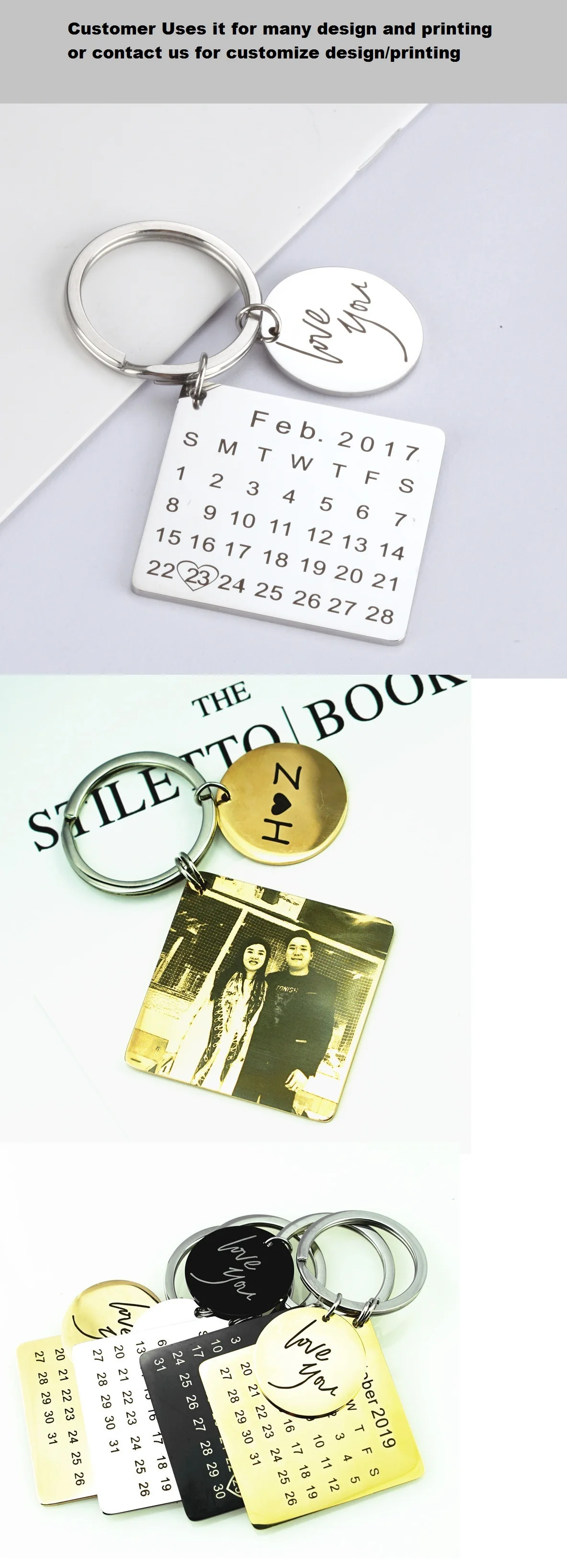 Stainless Steel Diy Pendant Keychain Blank Custom Lettering Metal Key ...