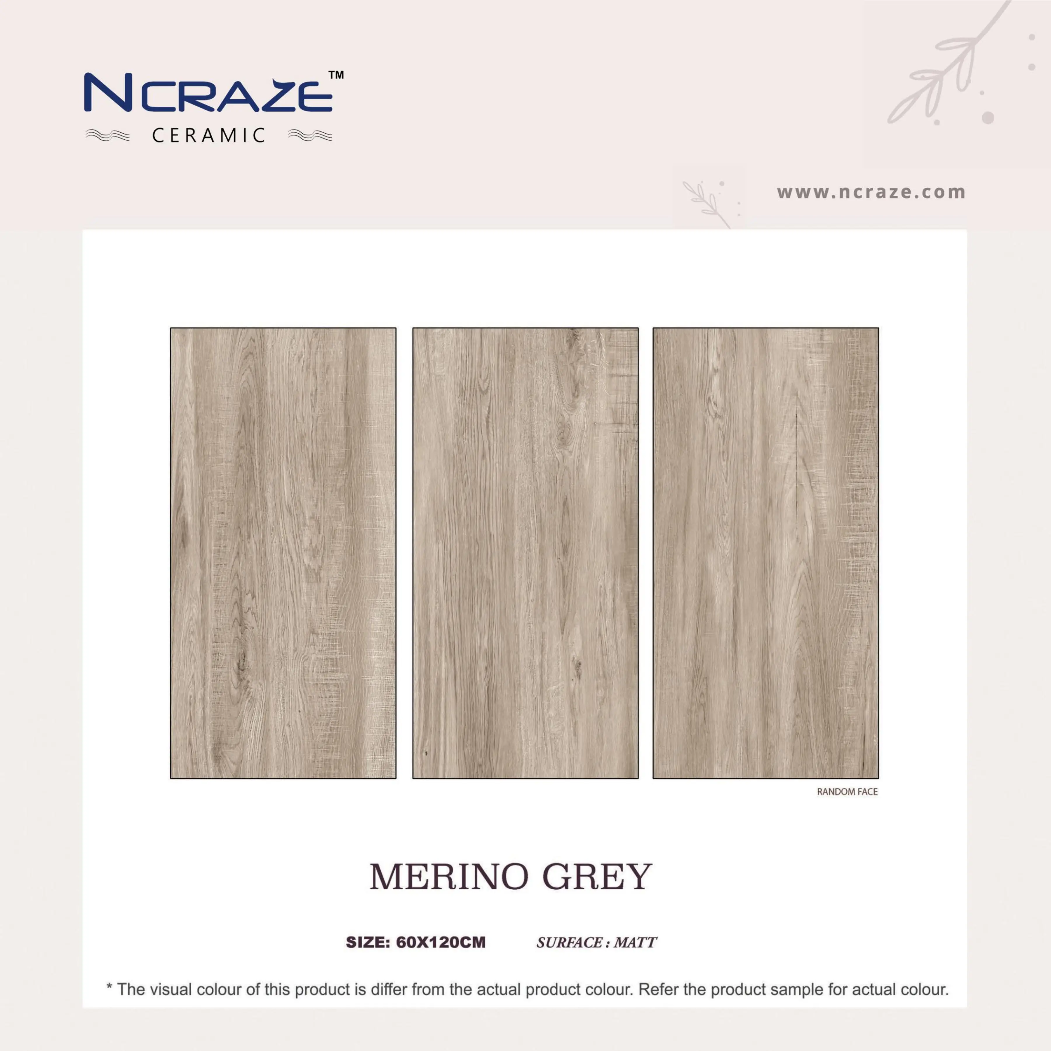 600x1200mm Porcelain Glazed Vitrified Merino Grey Matte Finished Used ...