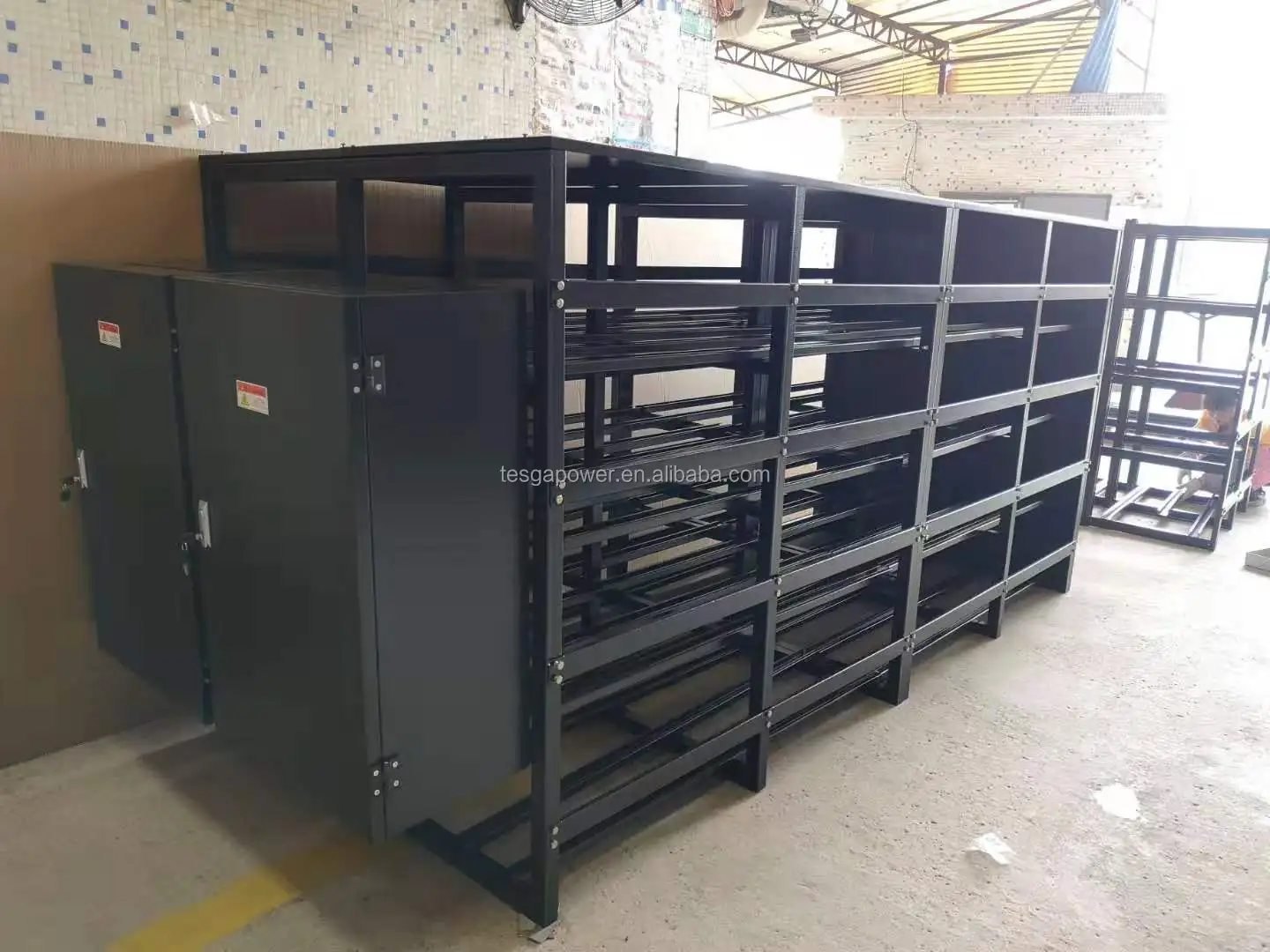 Customized Size Steel Solar Battery Rack For 48pcs Battery 100ah ...