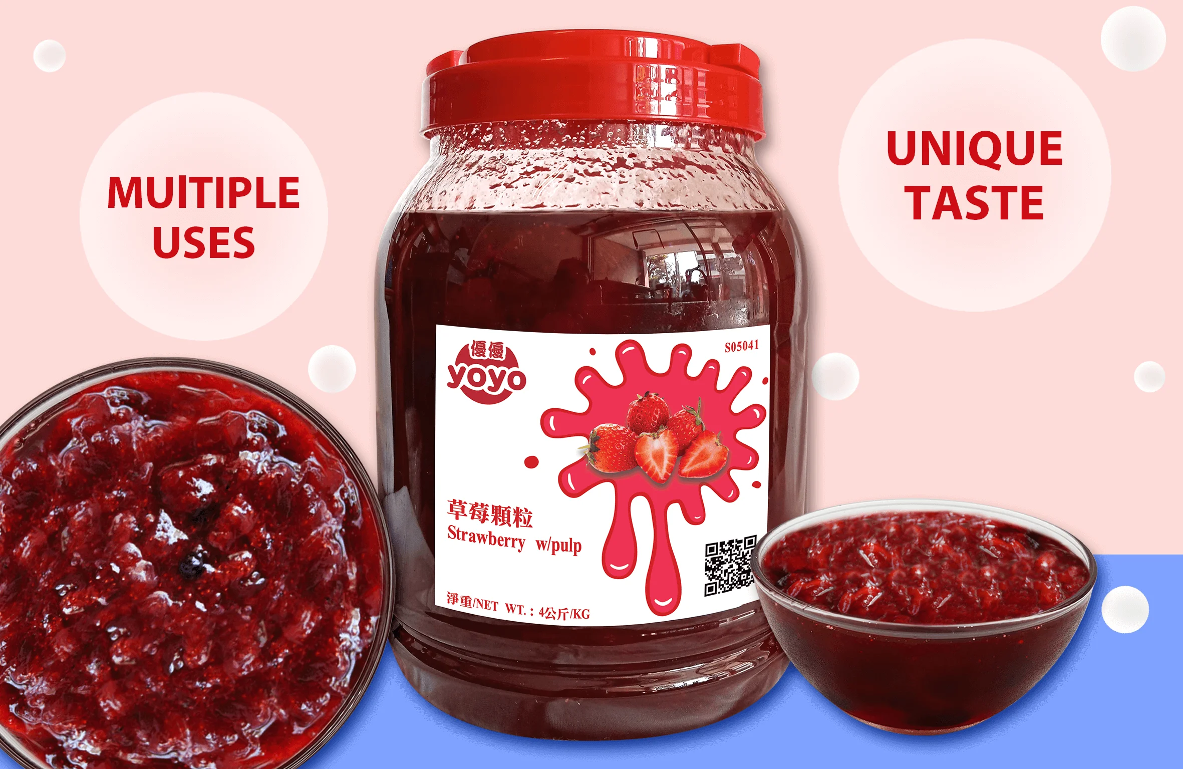 Fruit Syrup Strawberry Fruit Jam With Pulp Taiwan Bubble Tea Syrup ...