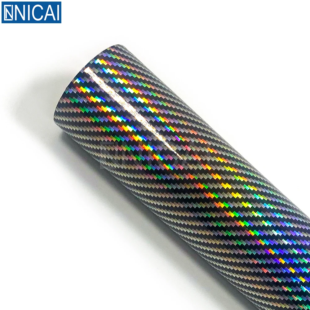 Nicai Laser Carbon Fiber Chrome Film 2d Silver Black Fabric Vinyl For ...