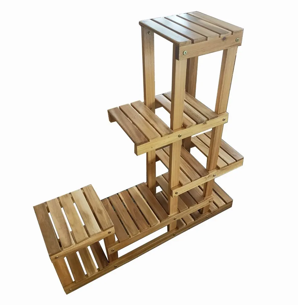 Acacia Wooden Plant Racks Hmg 211 - Buy 5-tier Rectangular Wooden Plant ...
