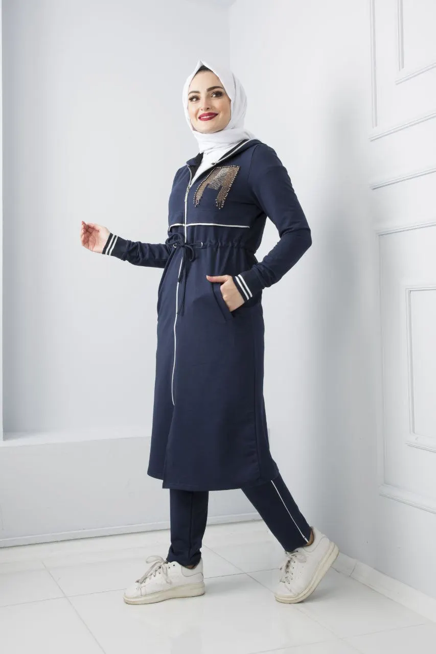 New Season Women 2 Piece Tracksuits Islamic Clothing Abaya Kaftan Dubai ...