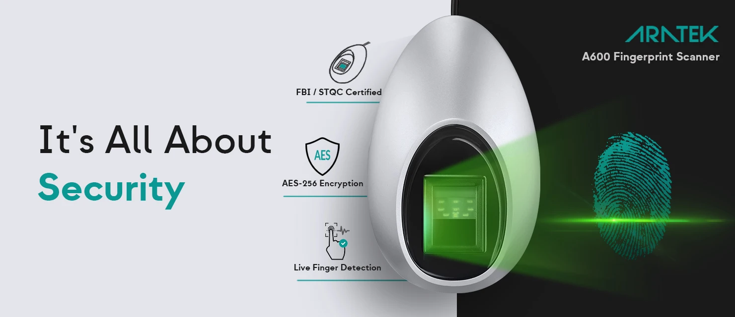 Aratek Fingerprint Reader Easy-to-use Biometric Fingerprint Device A600 ...
