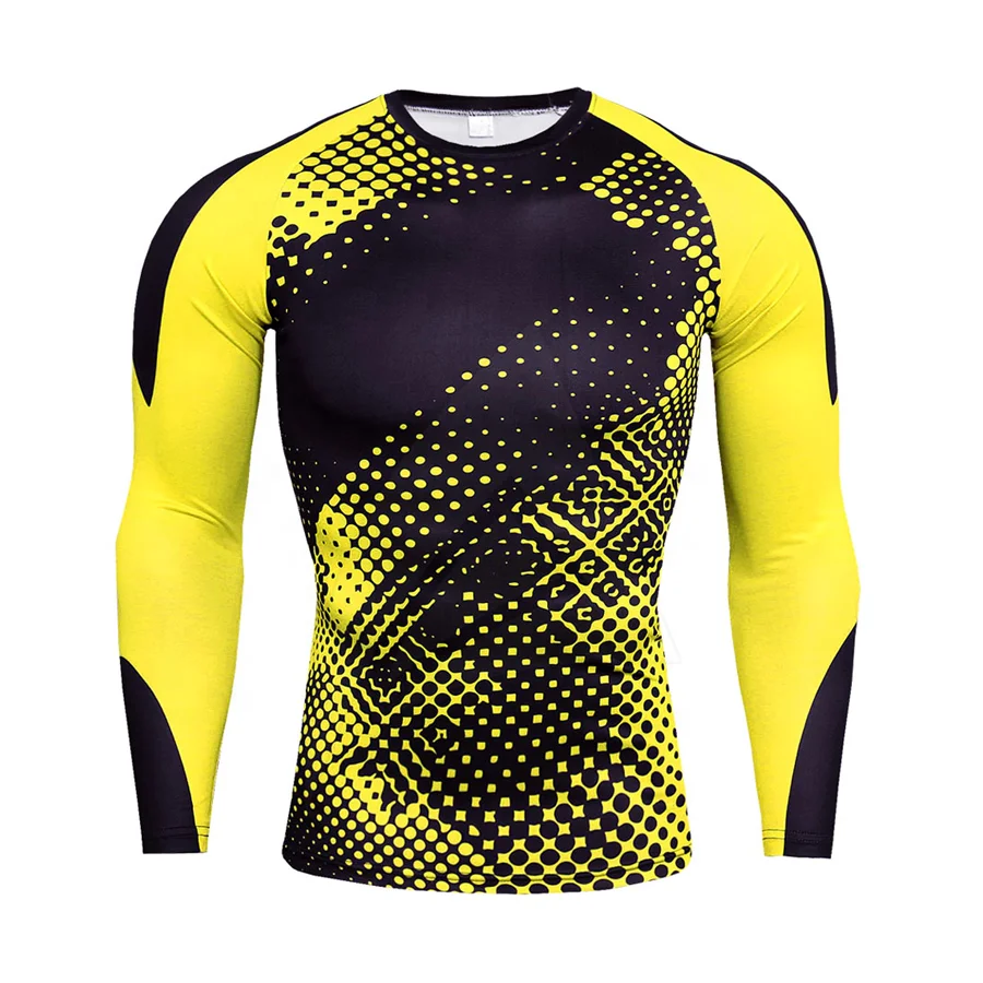Mens Compression Base Layer Top Long Sleeve Thermal Gym Sports Shirt ...