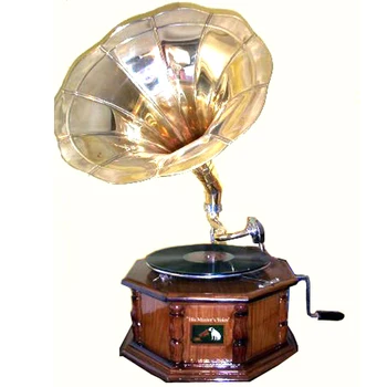 Home Decorative Vintage Gramophone Showpiece Record Player With Wooden ...