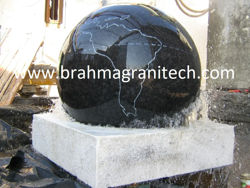 Modern Driveway Fountain - Rotating Granite Ring Fountain