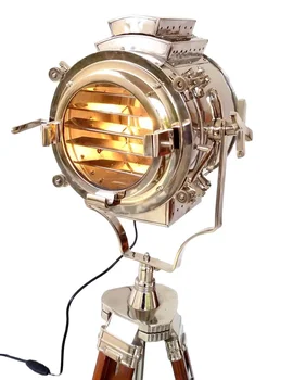 Hollywood Searchlight Spot Light Wooden Tripod Floor Lamp Stand - Buy ...