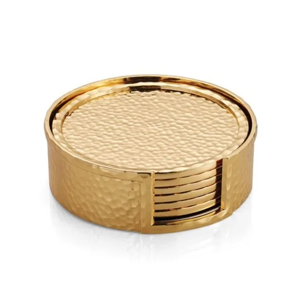 Gold Plated Hammered Metal Table Coasters| Alibaba.com