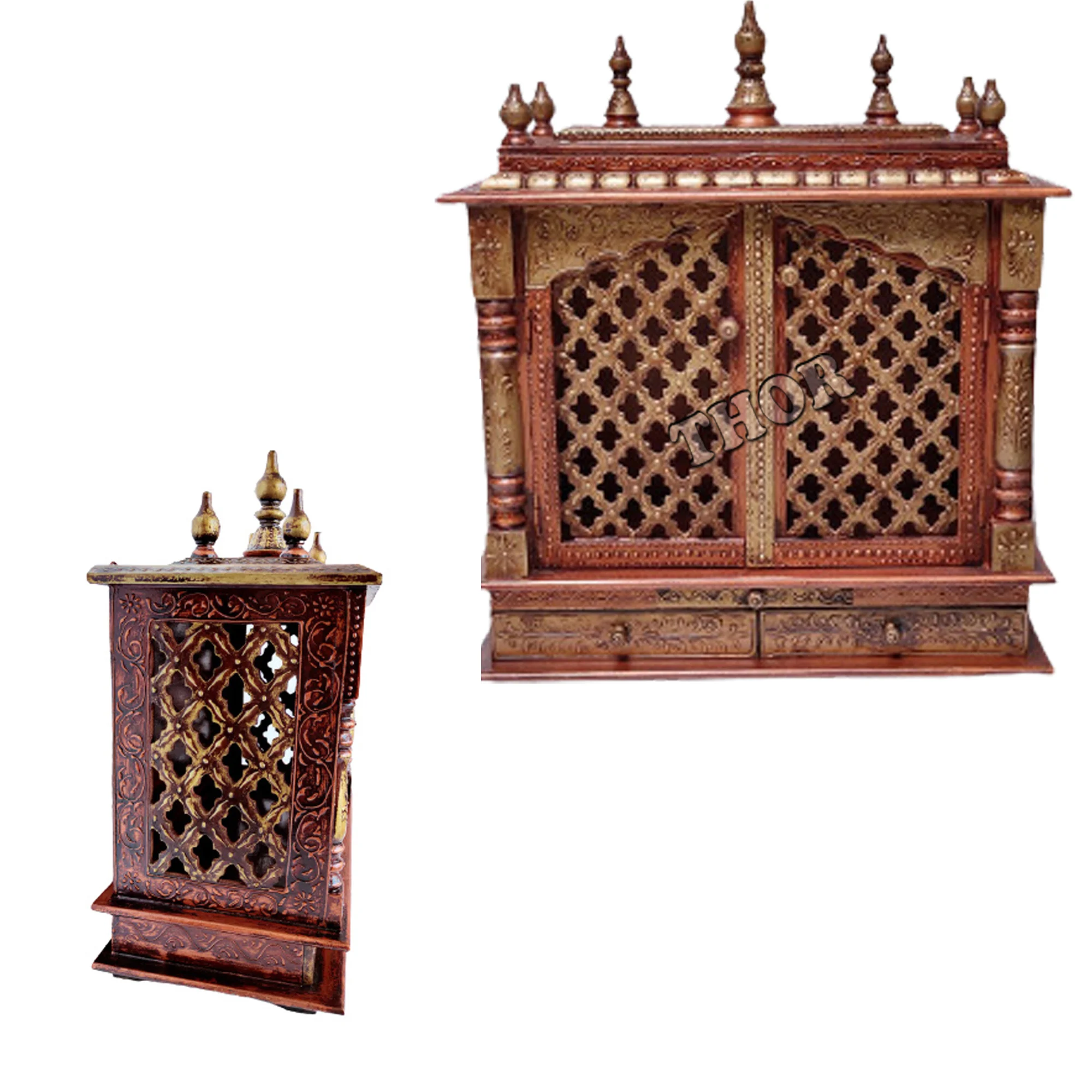 Alibaba.com: Wooden Multi Polished Temple Pooja Mandir for Indoor ...