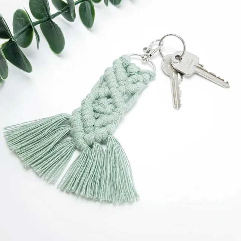 Hot Sale Macrame Keychain And Purse Charm Sale In Bulk Keychain Boho ...