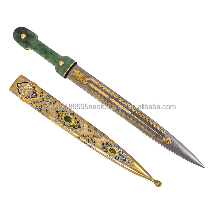 Dirk Caucasian "falconry" (damascus Steel,Jade) Of Expensive Damask ...
