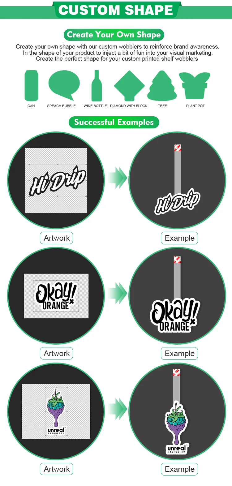 Custom Full Color Printing Plastic Shelf Dangler Store Advertising Die ...