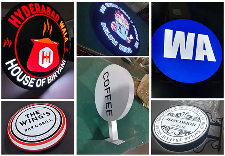 Outdoor Display Light Box Project Sign Round Illuminated Light Box For ...