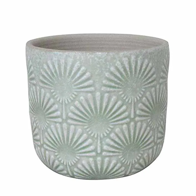 Elegant Decorative Embossed Planter Indoor Living Room Decor Ceramic ...