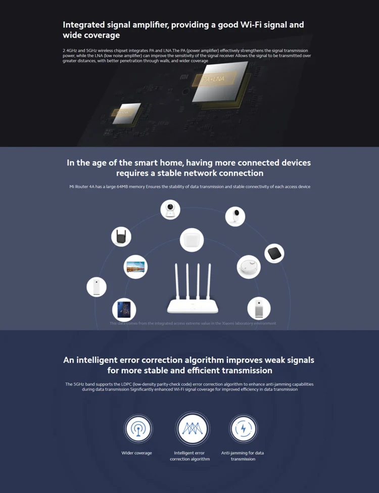 小米Mi路由器4a路由器版100m 2.4ghz 5ghz Wifi Rom 16mb Ddr3 64mb 128mb高增益4天线远程应用程序 ...