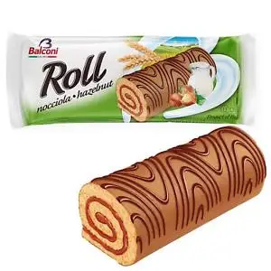 Balconi Hazelnut Roll Baked Cake With Hazelnut Cream Rolled In Soft ...