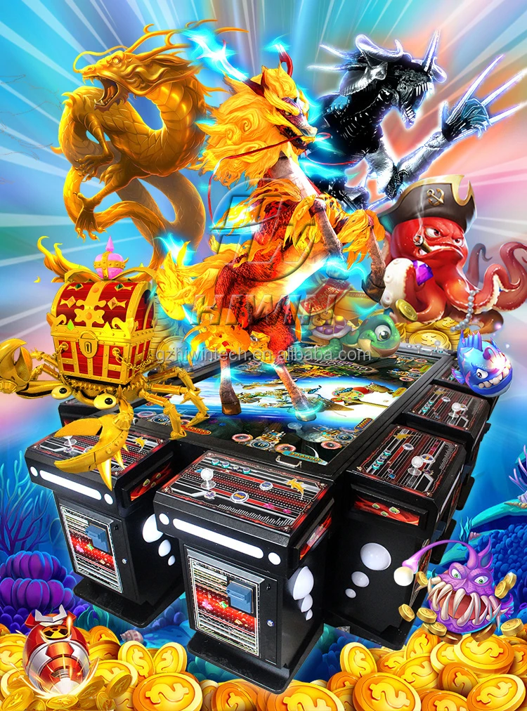 8 Player Adjustable Difficulty Level Arcade Skill Fishing Cabinets And ...
