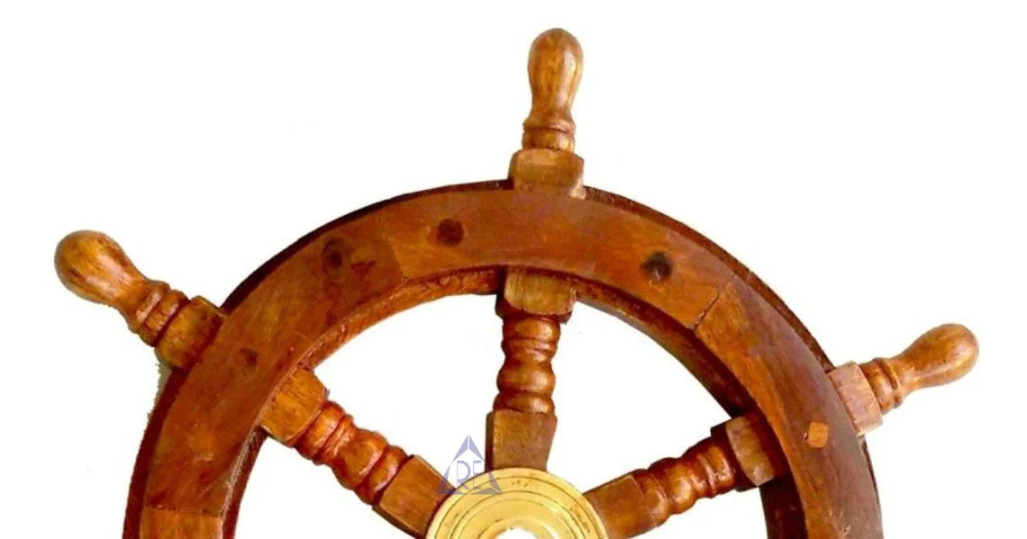12" Nautical Vintage Collection Wooden Ship Steering Wheel Pirate Decor ...