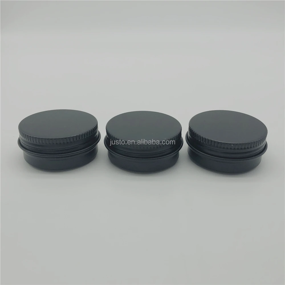 15ml Small Round Black Aluminum Tin Container Jar With Screw Top Lid 1/ ...