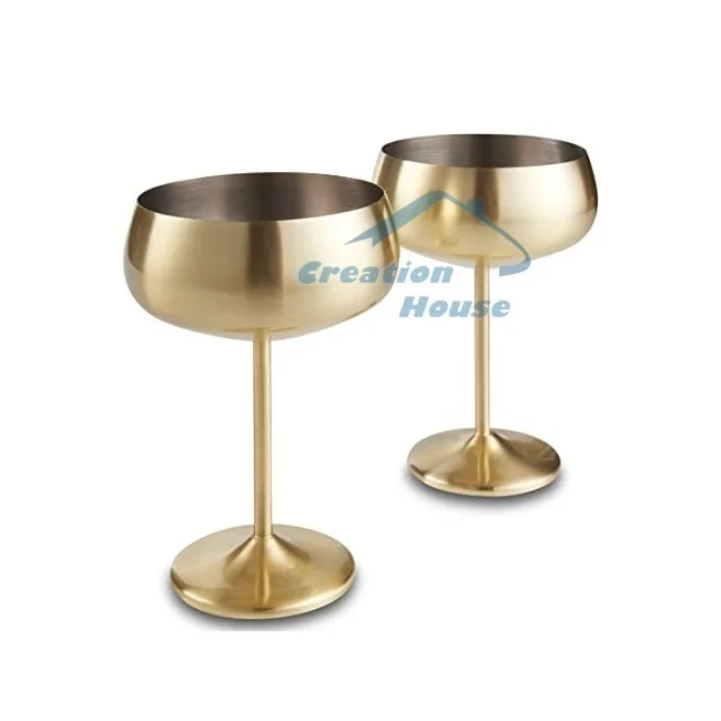 High Quality Modern Metal Goblet Glass Stainless Steel Wine Goblet ...