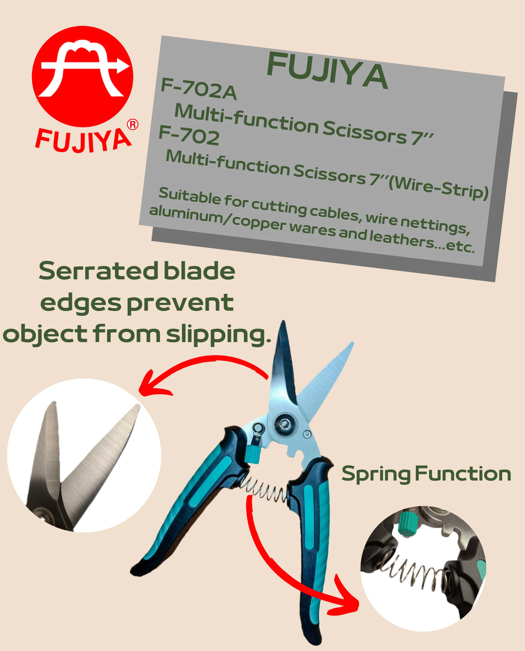 FUJIYA Taiwan Multi-Function Scissors - Durable & Versatile