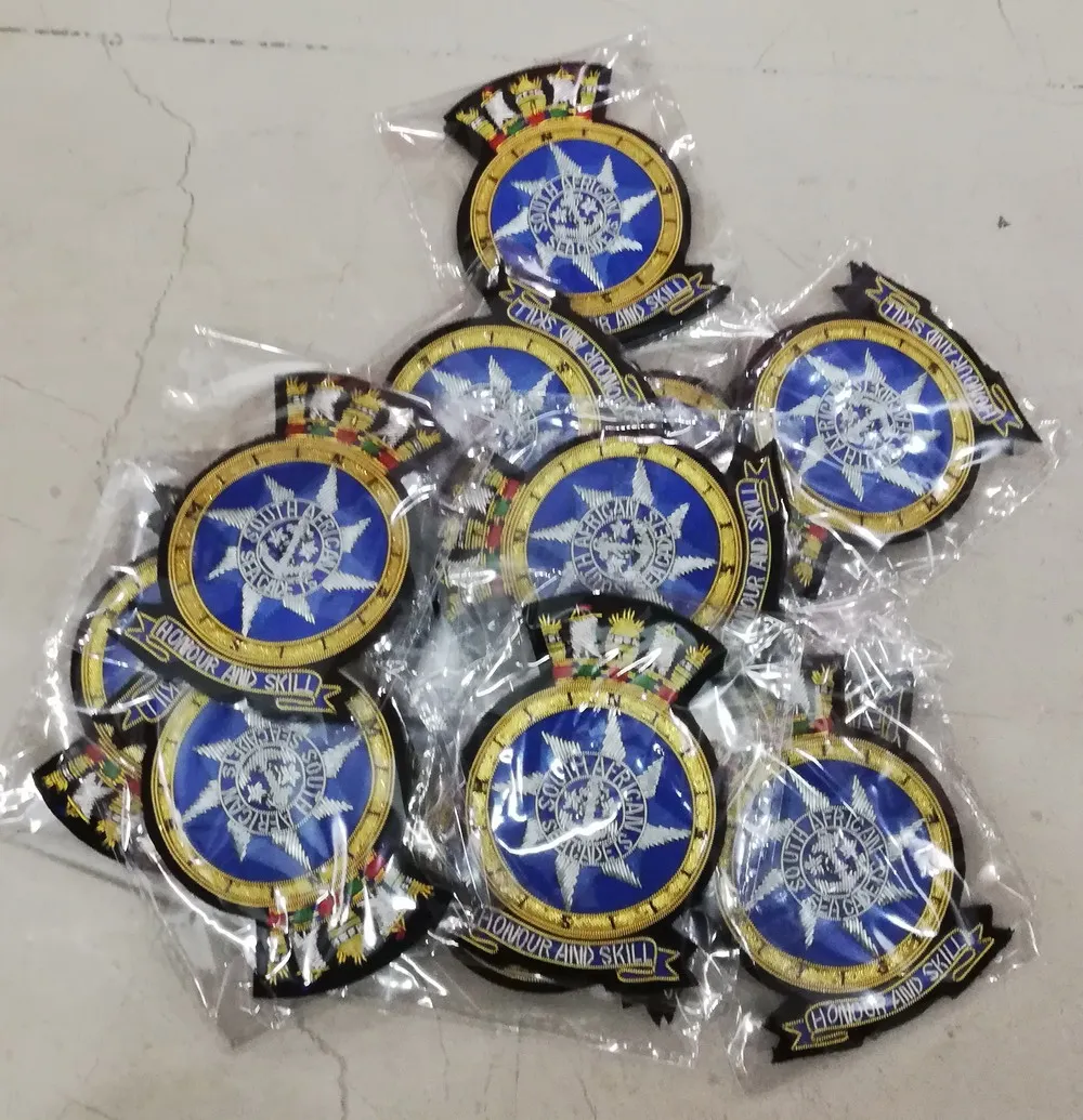 Whole Sale Tactical Blazer Badges Hand Made Embroidered Gold Wire Badge ...