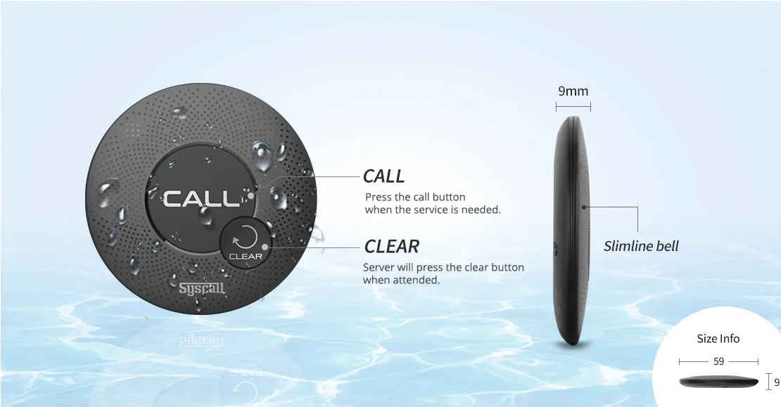 Syscall ST-300-2B Wireless Calling System for Hotels & Restaurants