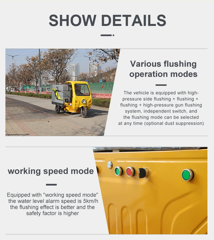 By-c7 New Energy Three-wheel High Pressure Washing Road Truck For ...