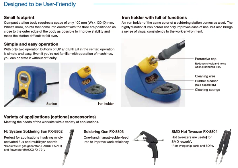 HAKKO FX888D Soldering Station - 70W Lead Free & ESD Safe