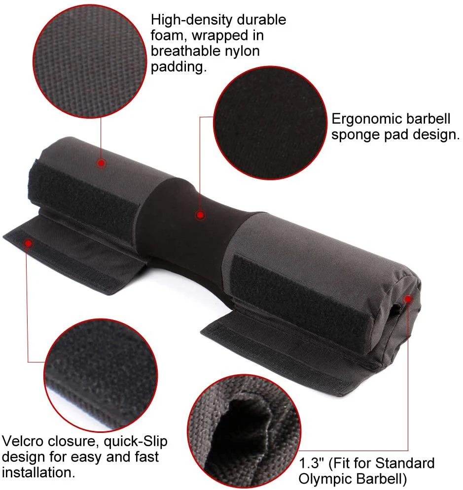 Barbell Squat Pad with Safety Straps for Hip Thrusts Squats Lunges ...