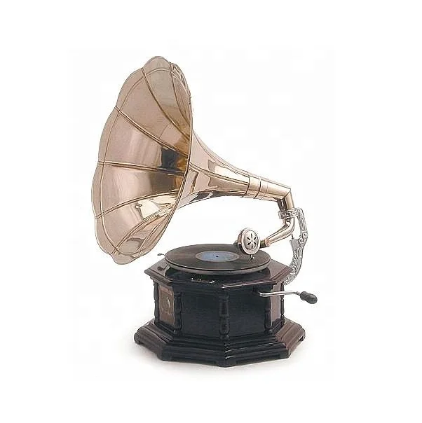 Vintage Gramophone with Wireless USB Audio Transmitter