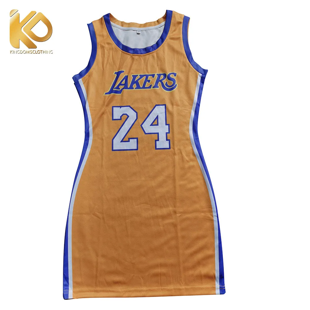 Custom Sexy White Pink 24 Basketball Jersey Dress For Women Fashion ...