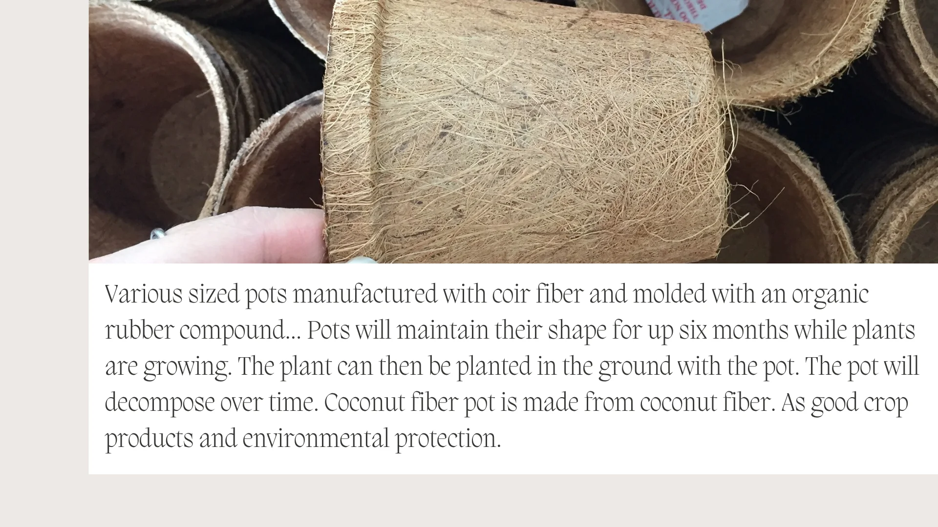 High Quality Round Coconut Fiber Pots Square Coco Coir Pot For Plants ...
