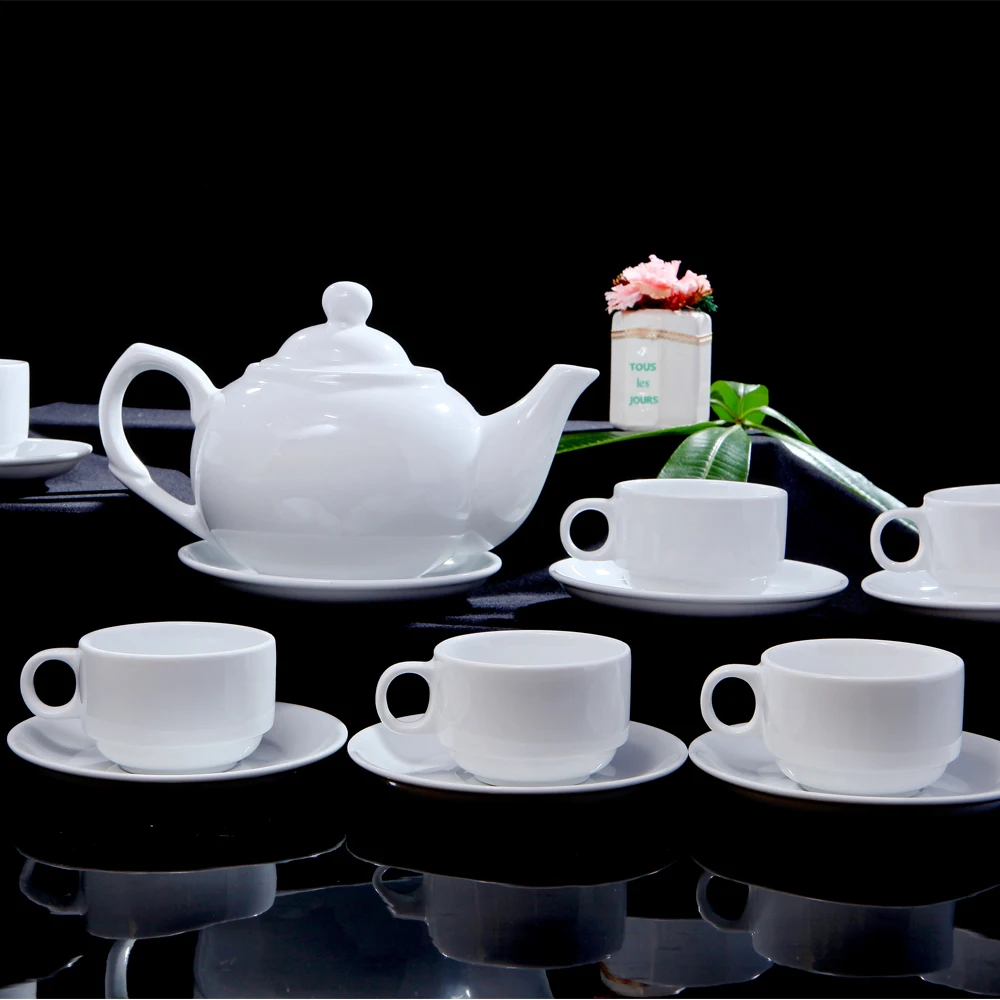 OEM Oval Tea Set - High Quality Oval Porcelain Tea Set with 6 Cups and ...