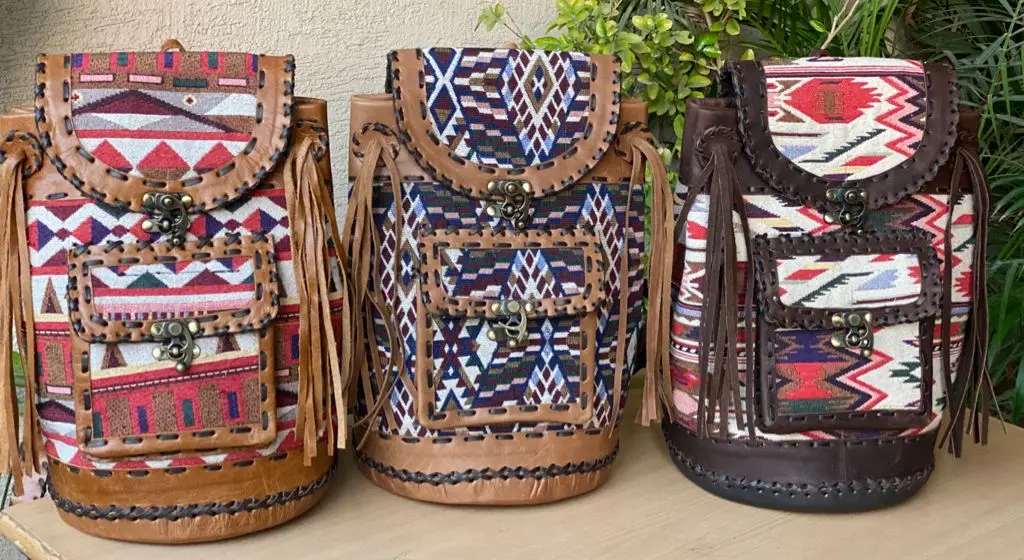 Shop Our Collection of Vintage Handmade Jacquard Leather Tassel Backpacks
