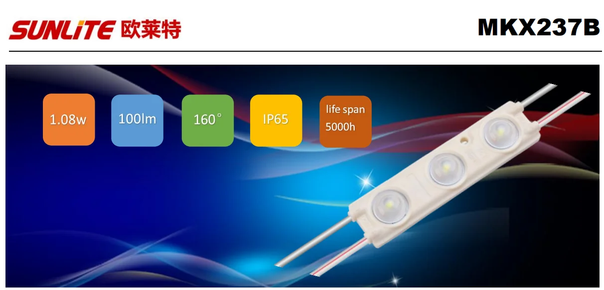 SUNLITE Good Price High Quality CE ROHS 12v 3 Led Module Daylight 1.08W ...