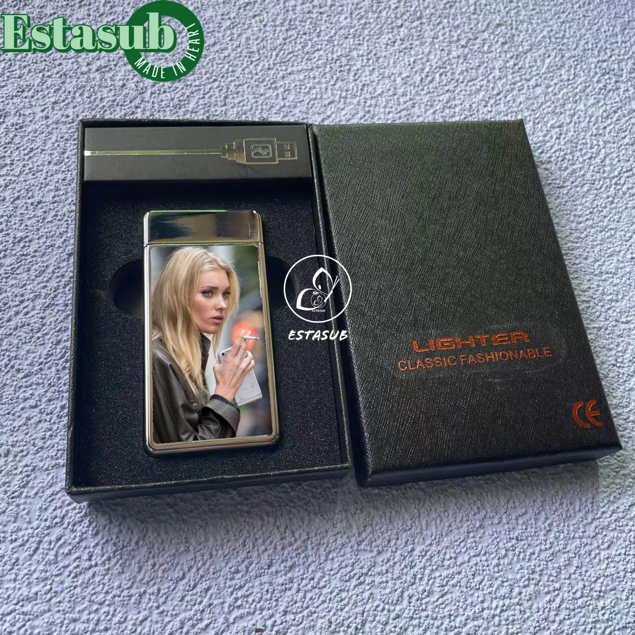 High Quality Blank Sublimation Single Sided Metal Lighter With An ...