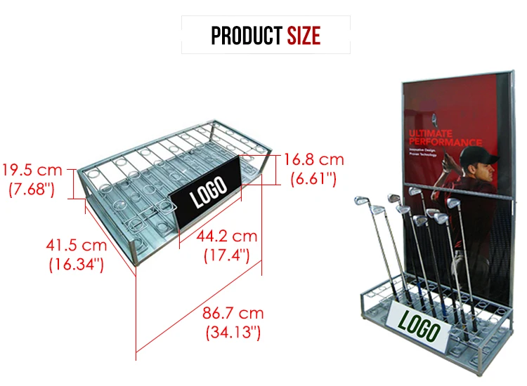 Custom Golf Club Holder Display Stand - Metal & Powder Coating