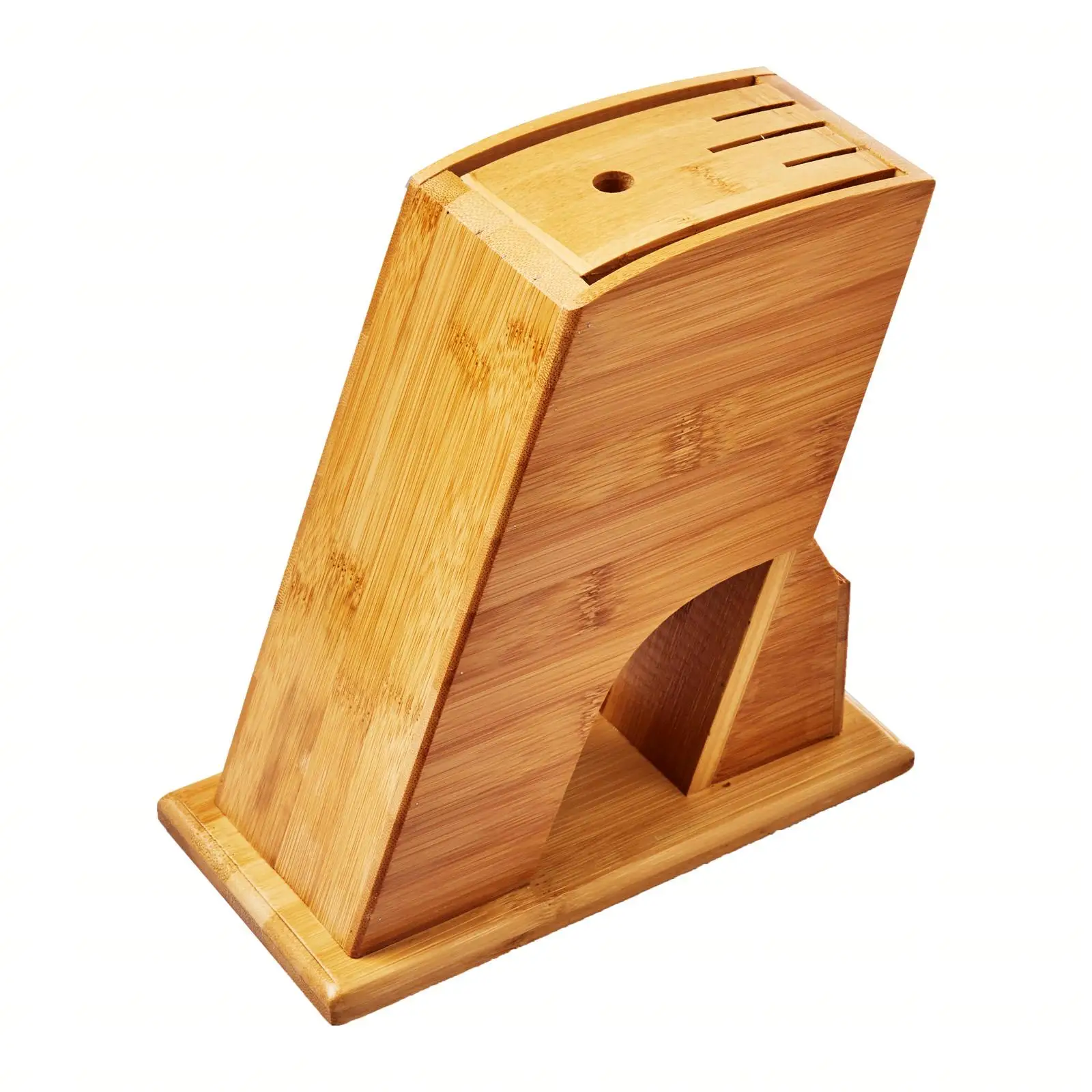 Multi Functional 6 Slot Bamboo Knife Holder With Size 21.5x11x21cm ...