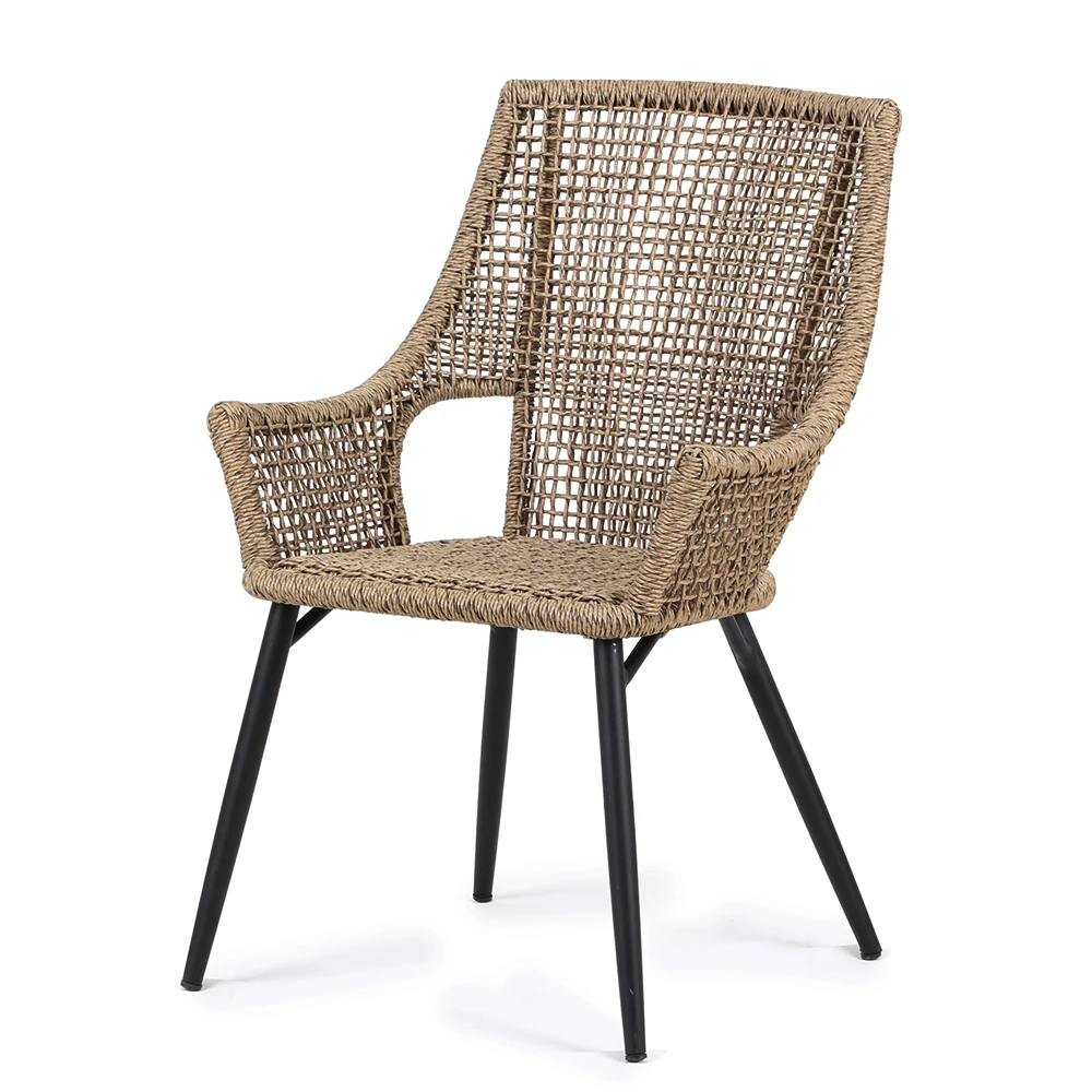 Tapered Aluminum Frame Rattan Wicker Modern Dinning Chair Outdoor Cafe ...